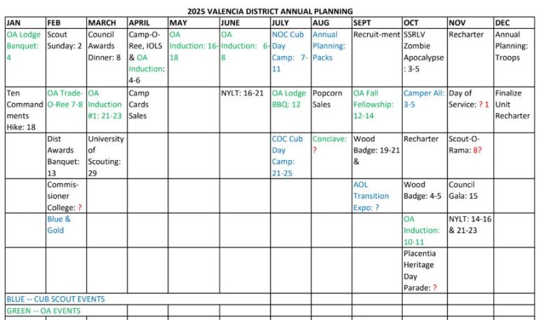 Calendar – VALENCIA DISTRICT – ORANGE COUNTY COUNCIL